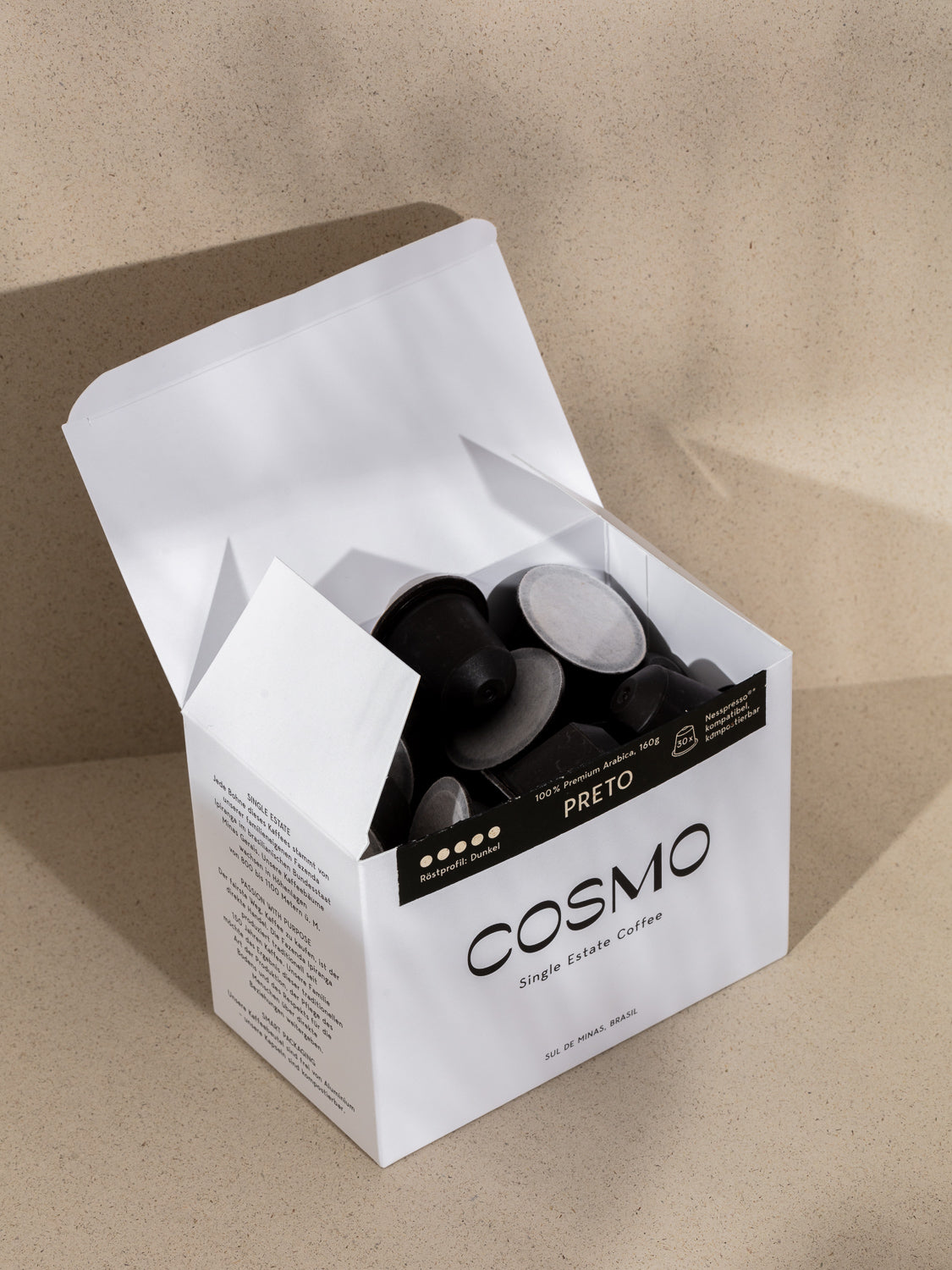 Cosmo Coffee Preto kaufen: kompostierbare Kaffeekapseln | Cosmo Coffee